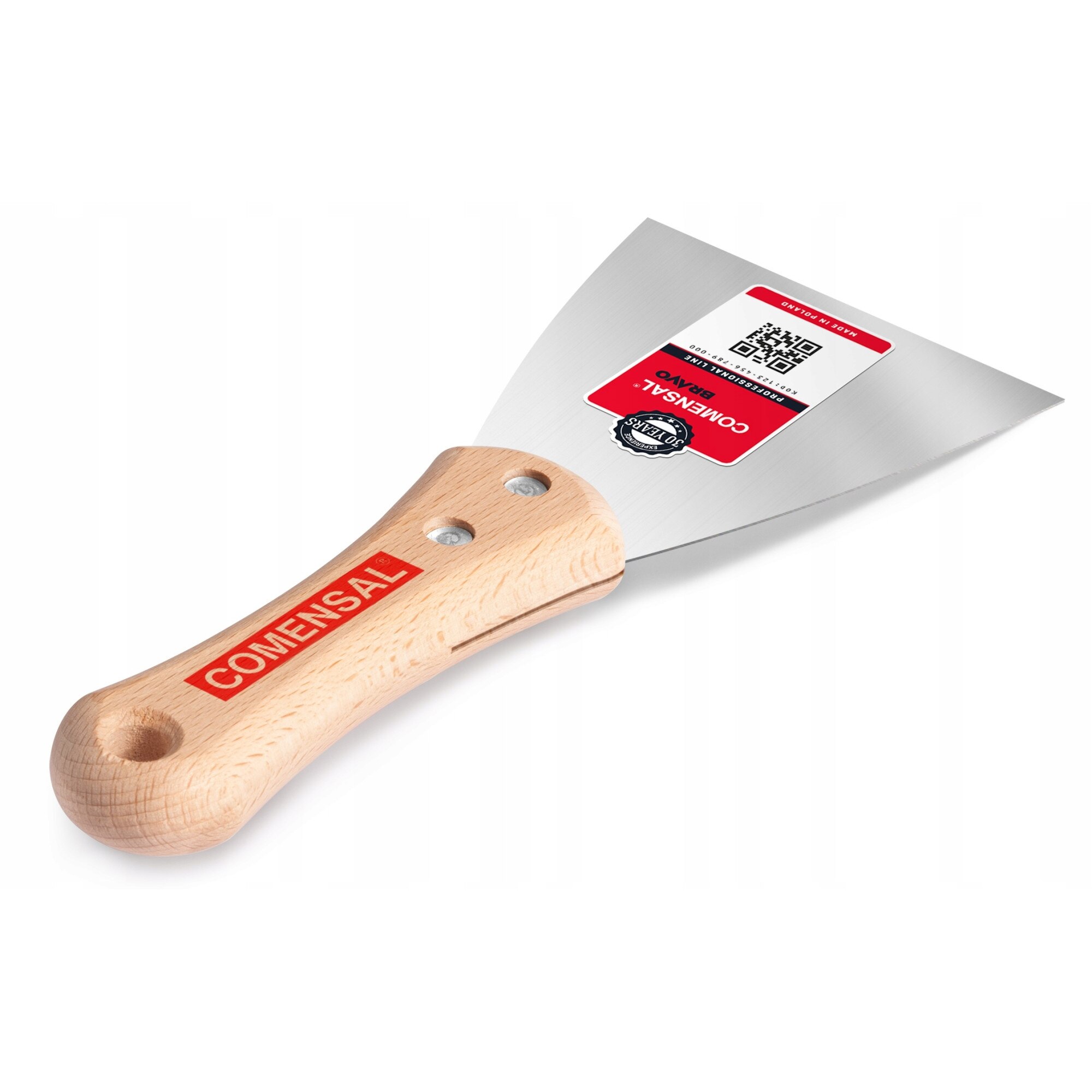 Spaclu Comensal, Otel inoxidabil, Maner din lemn, 100 mm - eMAG.ro