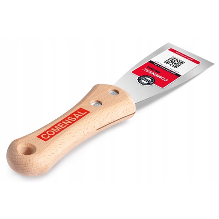Spaclu din otel inoxidabil, COMENSAL, cu maner din lemn, profesional, 5 ...