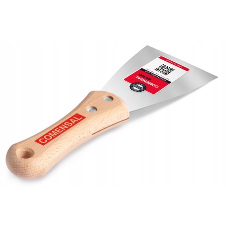 Spaclu din otel inoxidabil, COMENSAL, cu maner din lemn, profesional, 8 ...