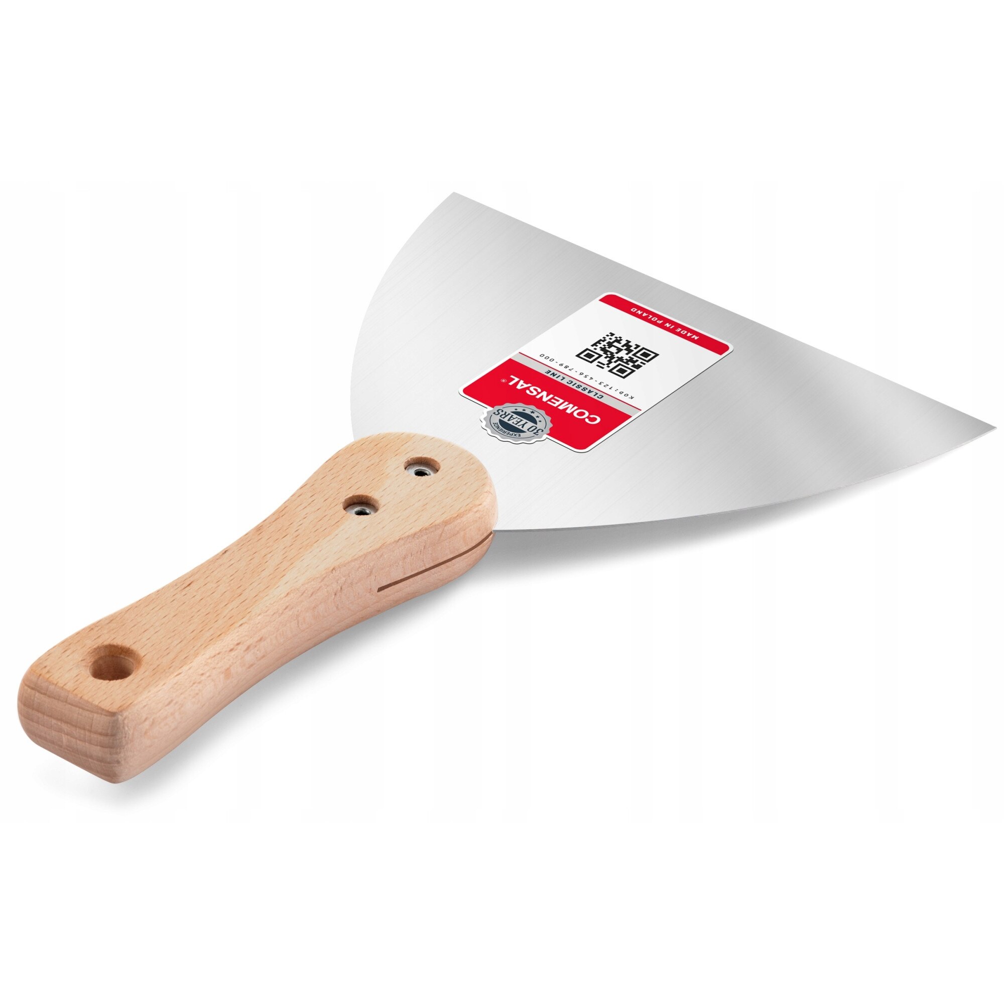 Spaclu din otel inoxidabil, COMENSAL, cu maner din lemn, Argintiu ...