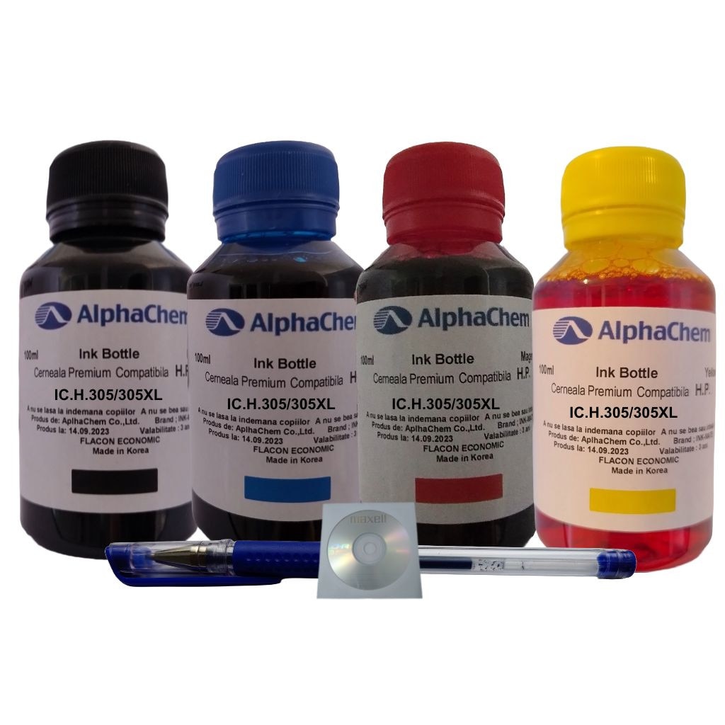 Set Flacon Cerneala AlphaChem HP (305) 1x100ml 3YM61AE Negru 1x100ml ...