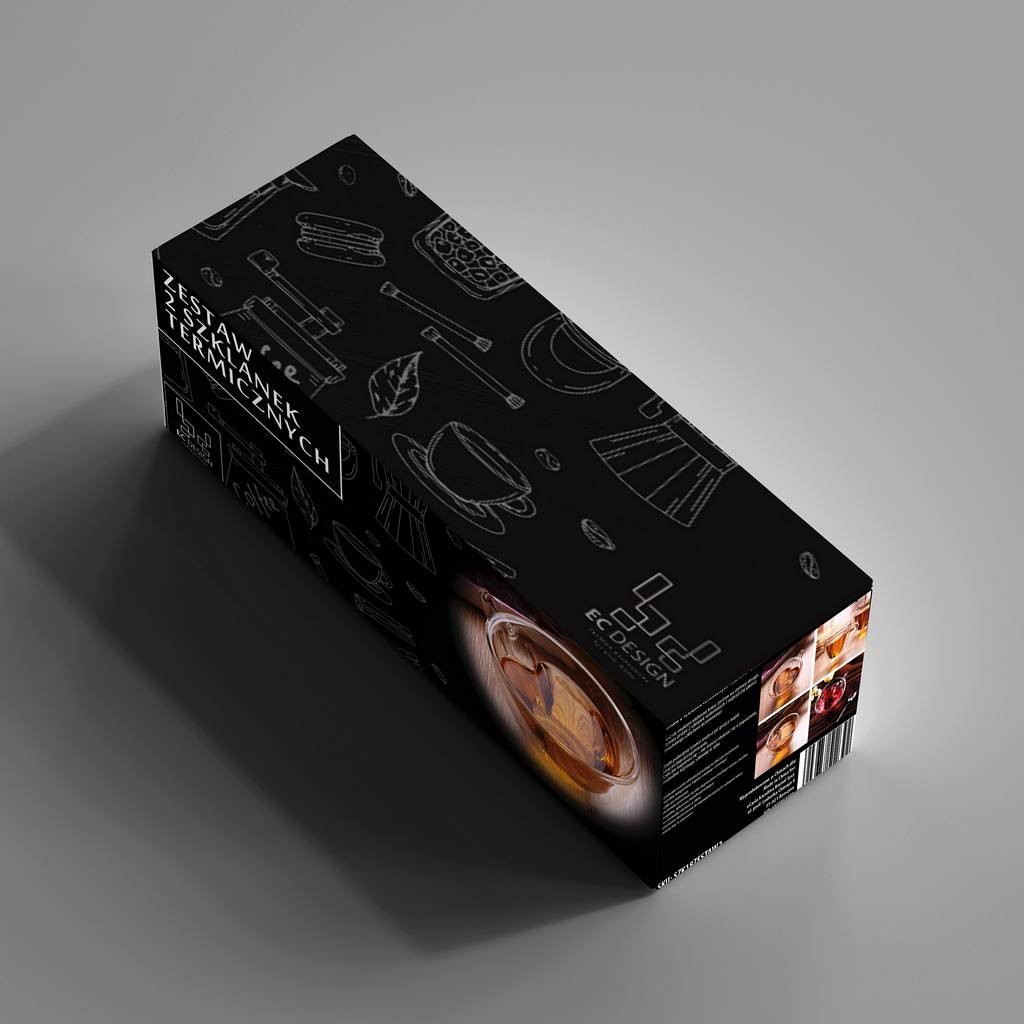 OEM EC Design pohár készlet, 6 db, szív alakú belső, boroszilikát üvegből, dupla falú, hőálló ...