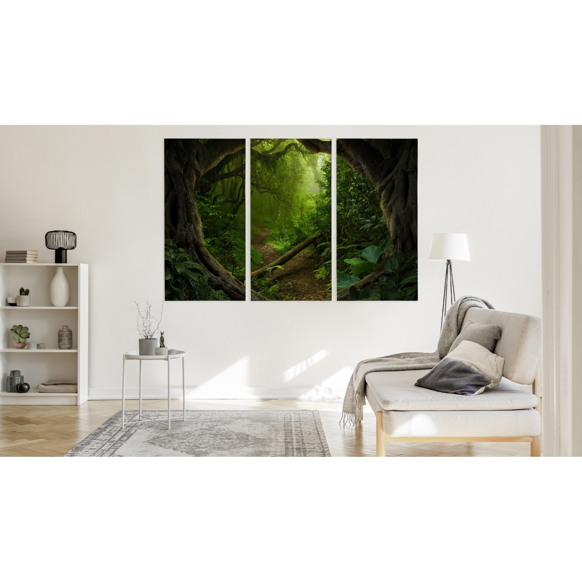 Set Tablou 3 piese RIPITC Poteca intr-o Padure Tropicala 60cm x 40cm ...