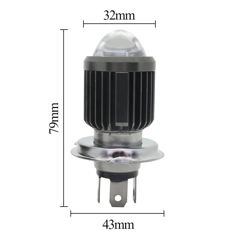 Bec LED H4 pentru far moto, Atv, scuter, putere 15W, luminozitate 1200 ...