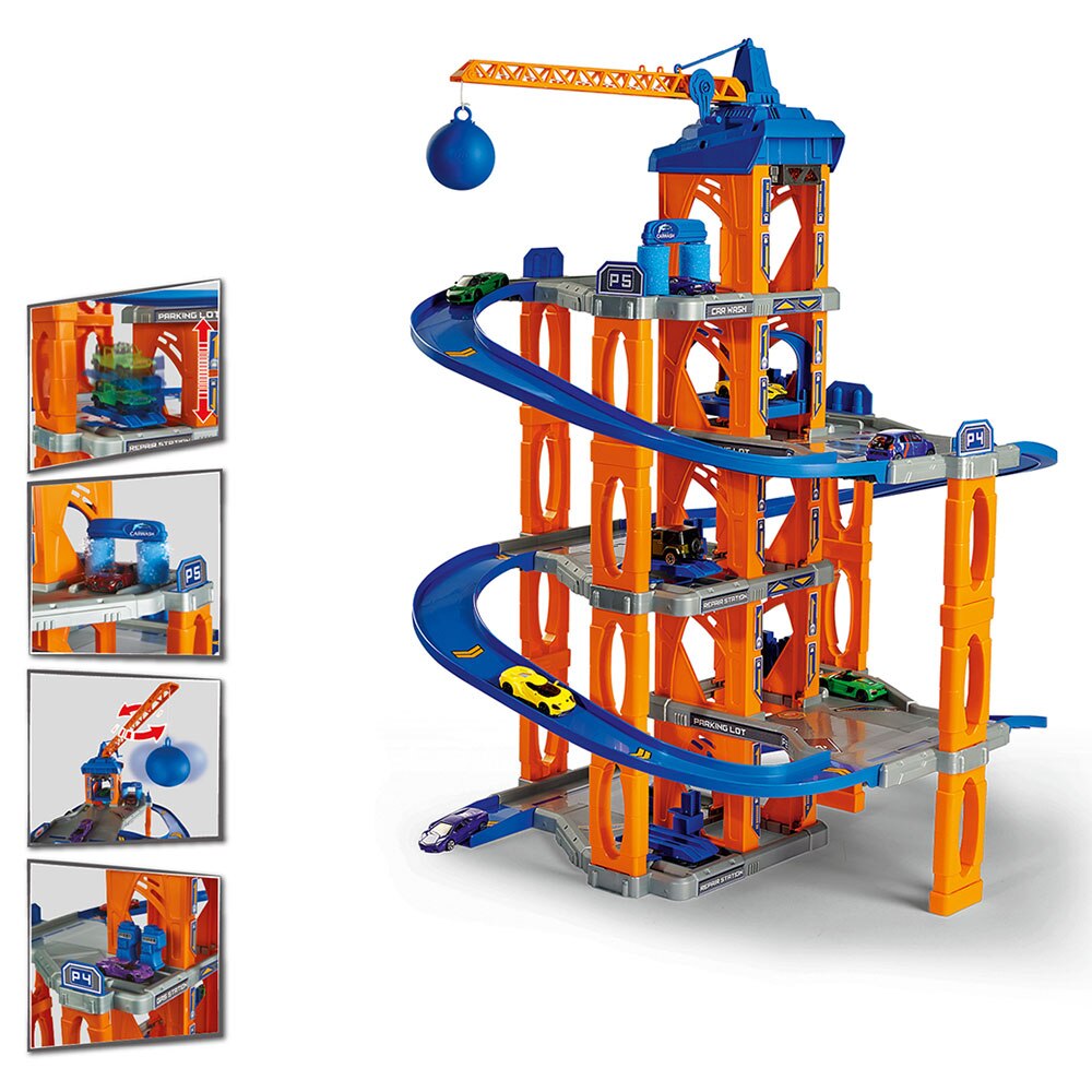 Автомобилна писта Majorette Motor Lift Center с 5 коли - eMAG.bg