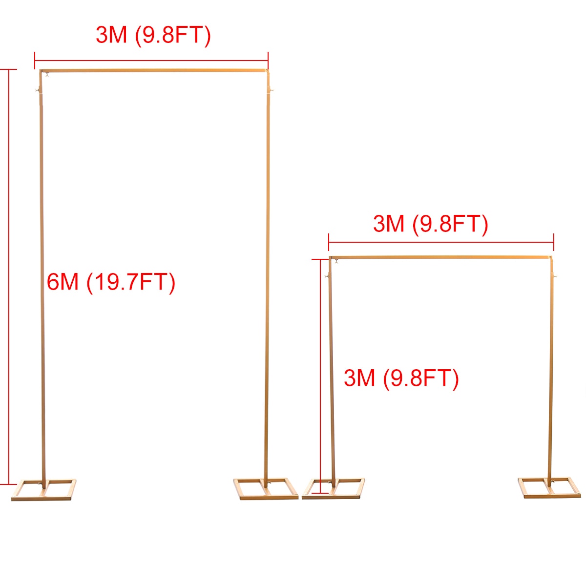 Arcada metalica pentru flori, Nunta, DIY, 3x6 m, Auriu - eMAG.ro
