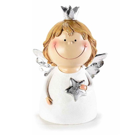 Angyalfigura fehér polirezinből 11x8x16 cm - eMAG.hu