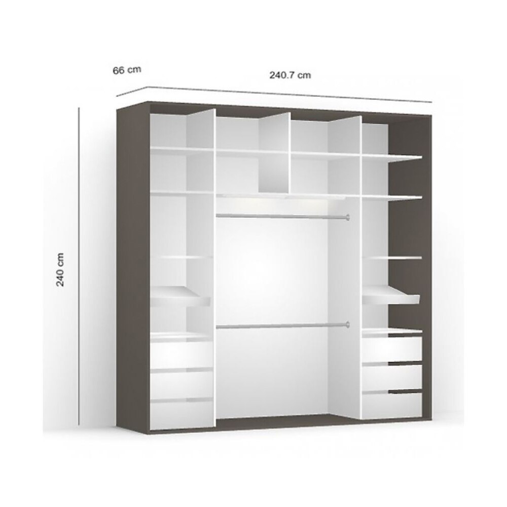 Dressing Genarom LEX A, Negru Lucios, 241 x 240 x 66 cm - eMAG.ro