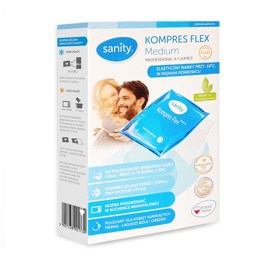 Sanity Flex Medium orvosi borogatás, 21 x 22 cm, meleg/hideg, Kék - eMAG.hu