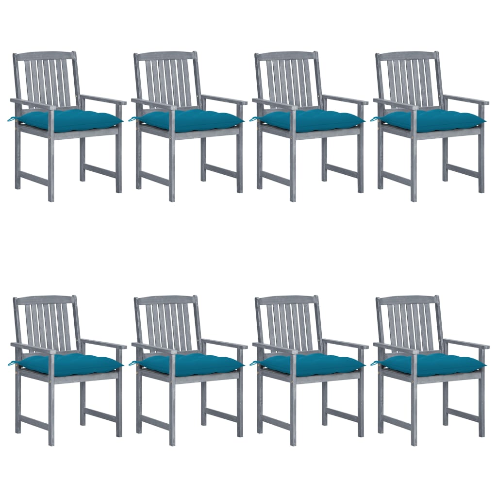Set 8 Scaune de gradina cu perne, Terasa, Elegant, gri,61x57x92 cm ...
