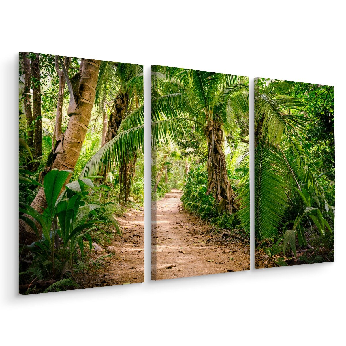 Set Tablou 3 Piese PADURE TROPICALA Verde 3D 180cm x 120cm Plantele ...