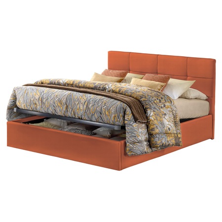 Pat Tapitat Rabatabil cu Lada Depozitare, 160x200 cm, Giorno Promo ...