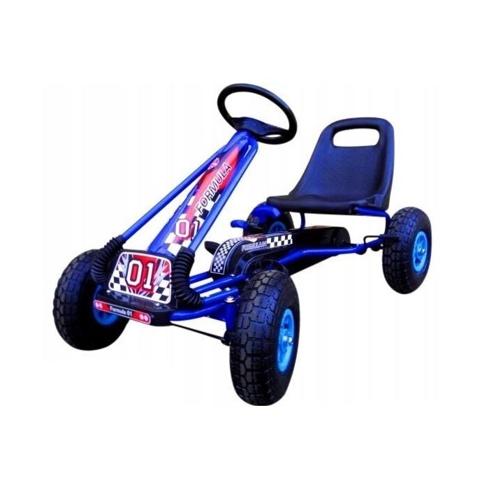 Kart cu pedale Gokart, 3-7 ani, roti gonflabile, G1 R-Sport, Albastru ...
