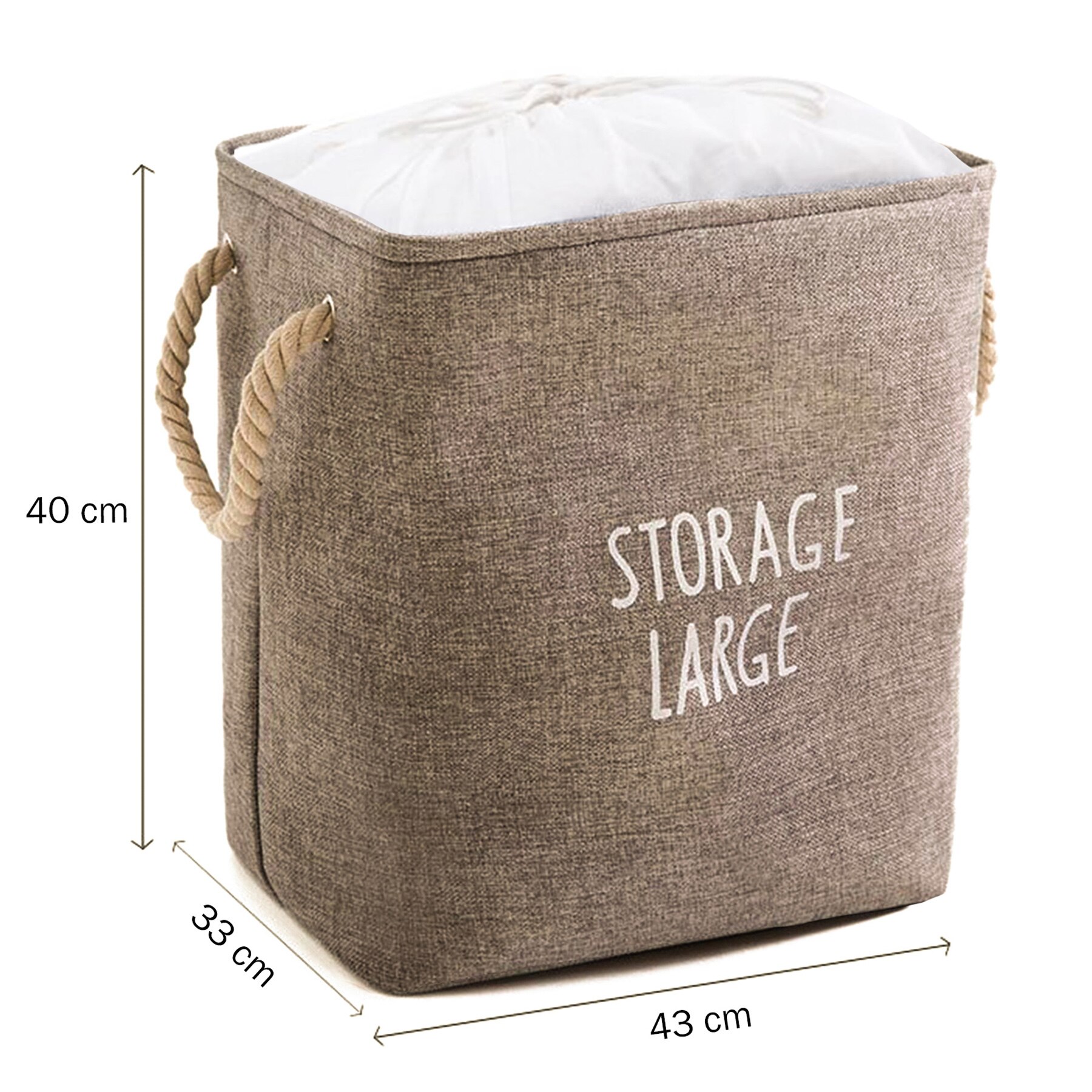Cos de rufe, Pliabil, WAYA, Storage Large, XXL, Bumbac Canvas, 55 l ...