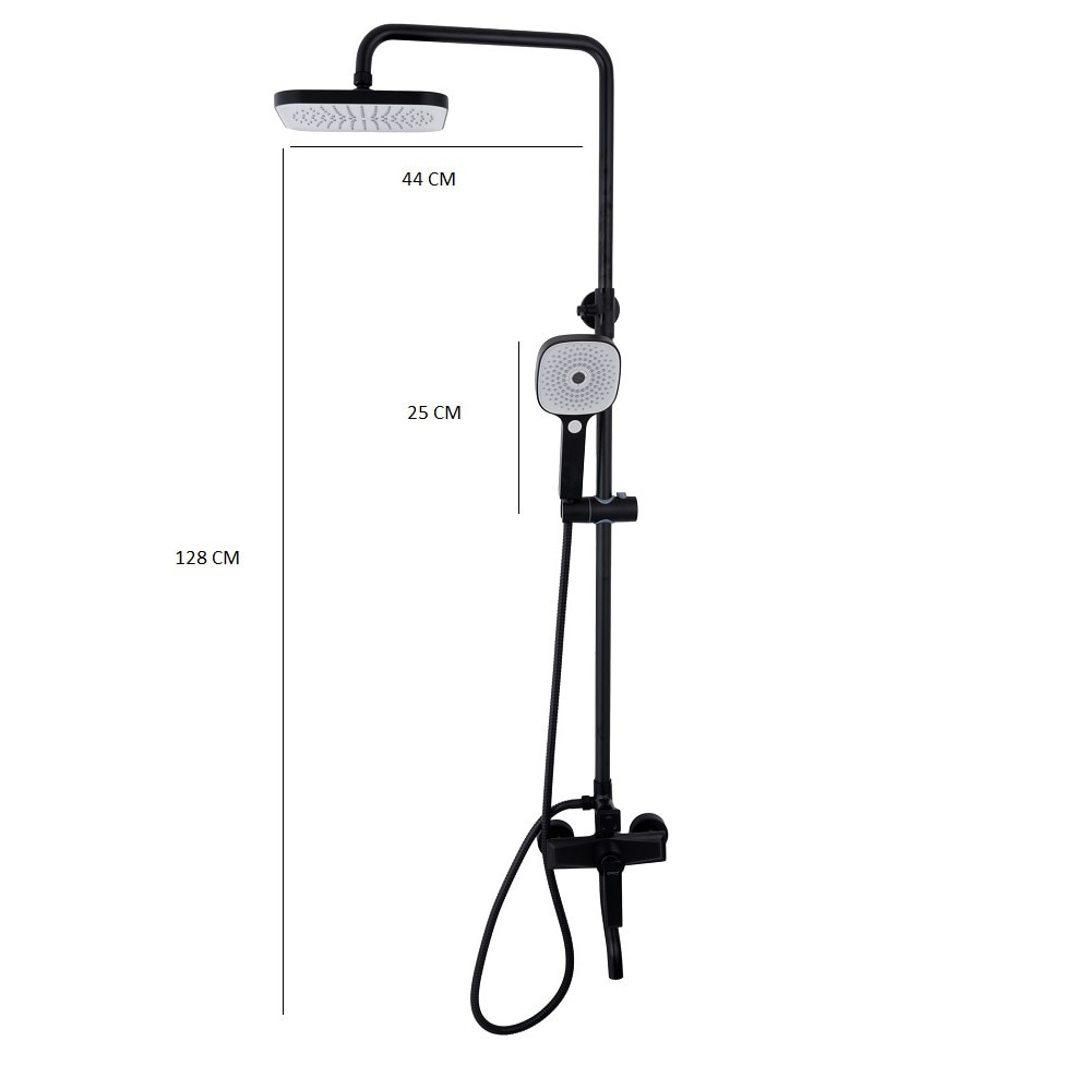 Coloana de dus,TRENDY'S, negru mat cu trei functii - eMAG.ro