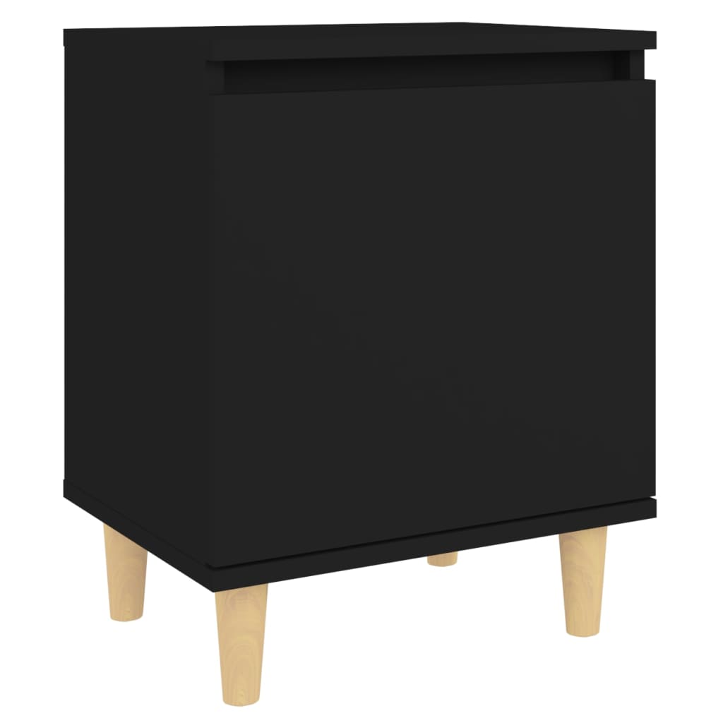 Noptiera cu picioare din lemn masiv, negru, 40x30x50 cm 805817 - eMAG.ro