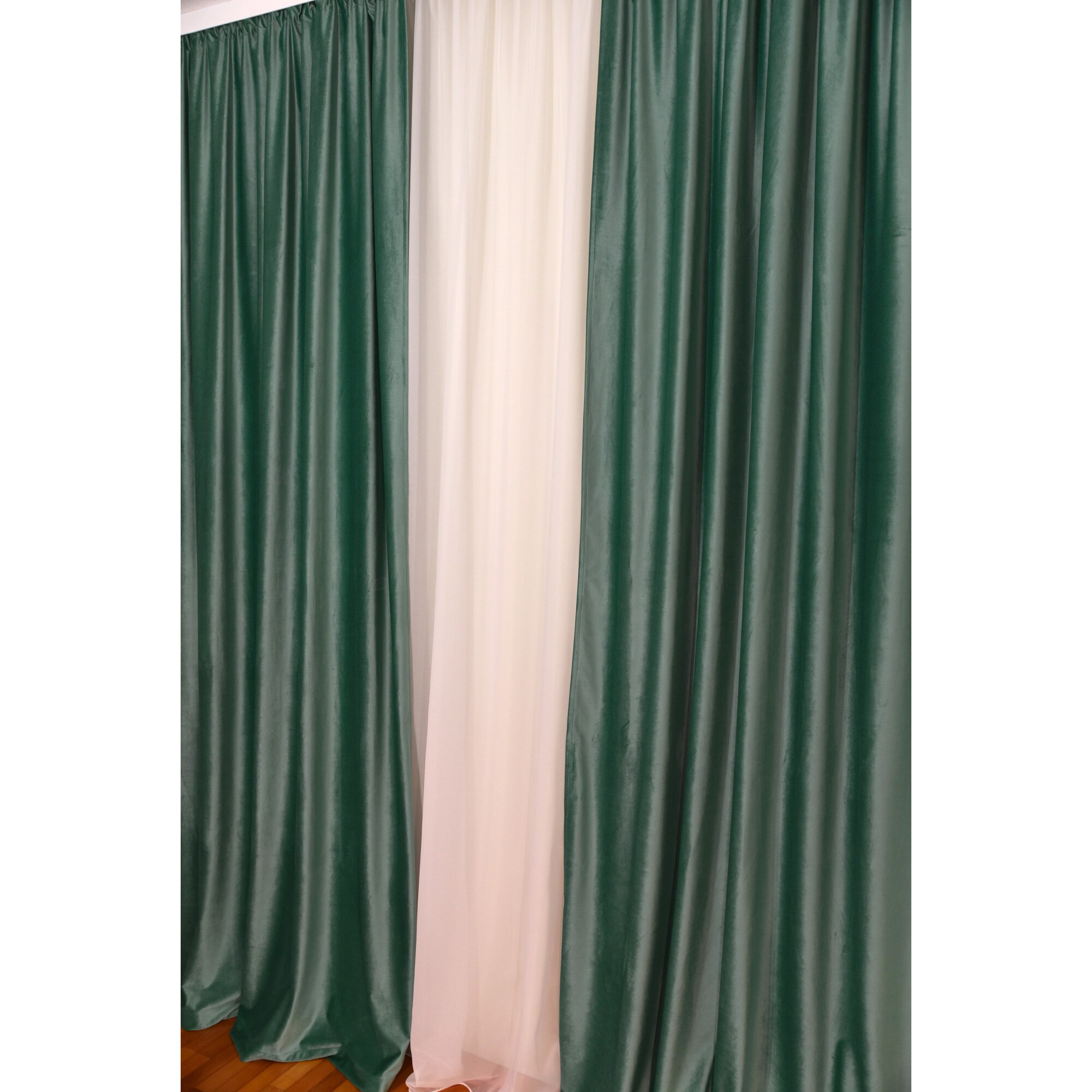 Set doua draperii Catifea Vernil 2x400x260 cm, cu rejansa - eMAG.ro