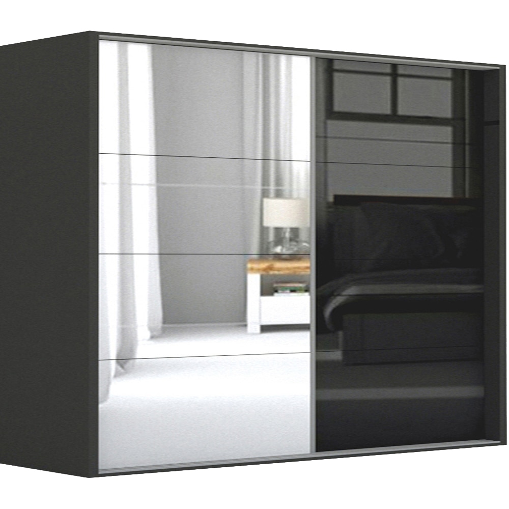 Dressing, Genarom LEX D, Oglinda / Negru Lucios, 261 x 240 x 66 cm ...