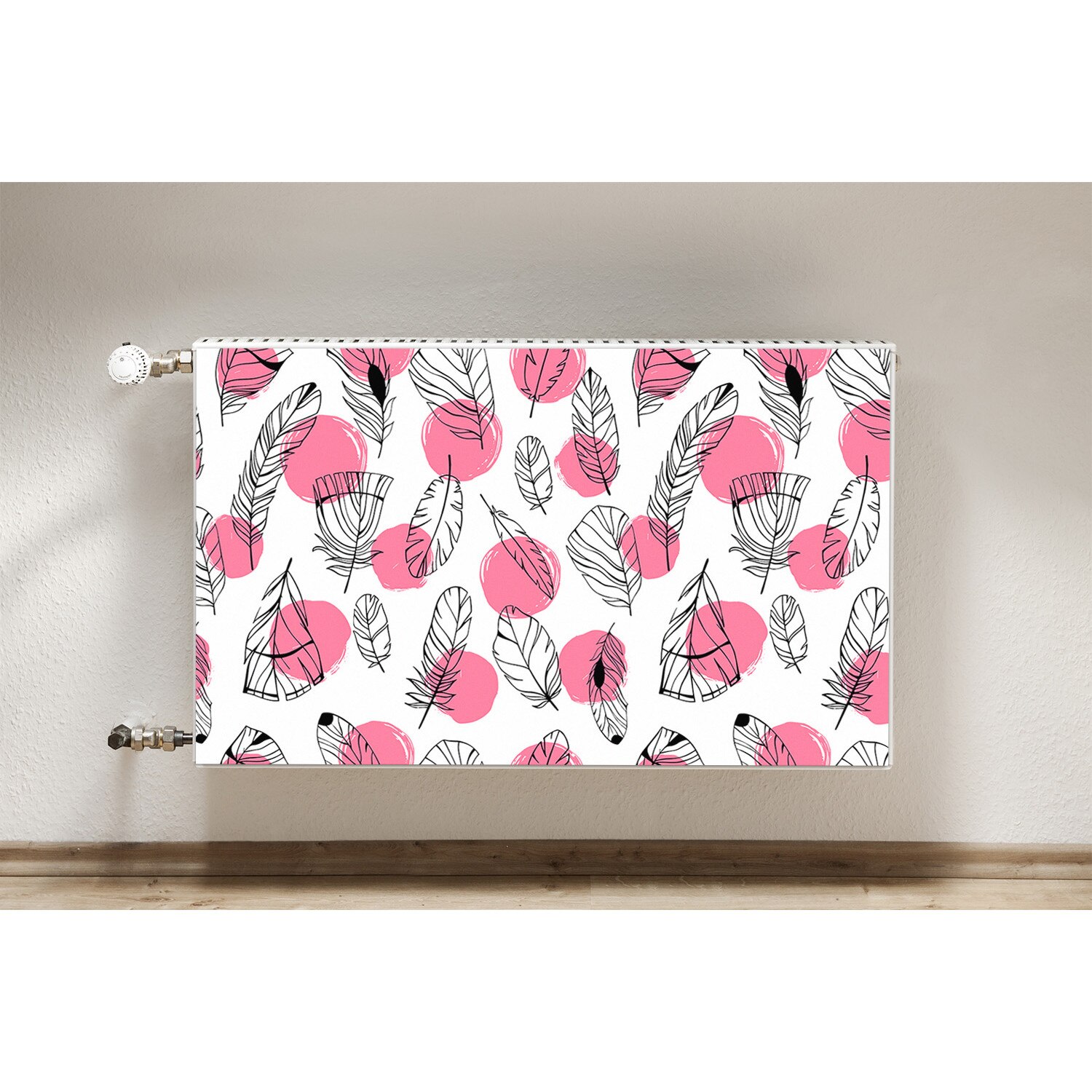 Magnet decorativ, Dreptunghi, Pene Si Puncte, Roz, 100 cm x 60 cm ...