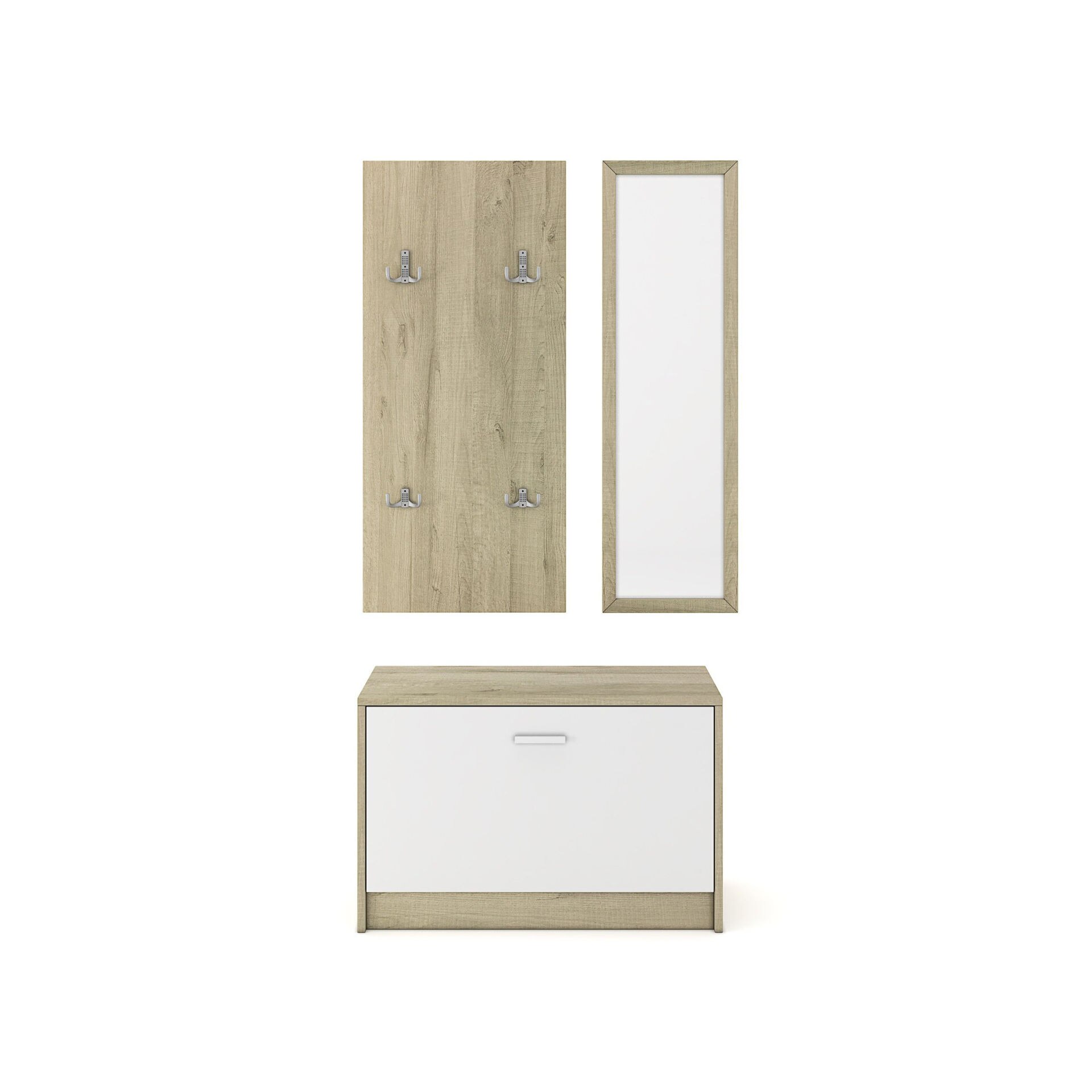 Set Mobilier Hol, Nancy Homestore, 3 piese, Lemn prelucrat, 80 x 27 x ...