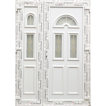 Usa dubla exterior Pvc, MINI RHOMB GOLD, Alb, 150x210 - eMAG.ro