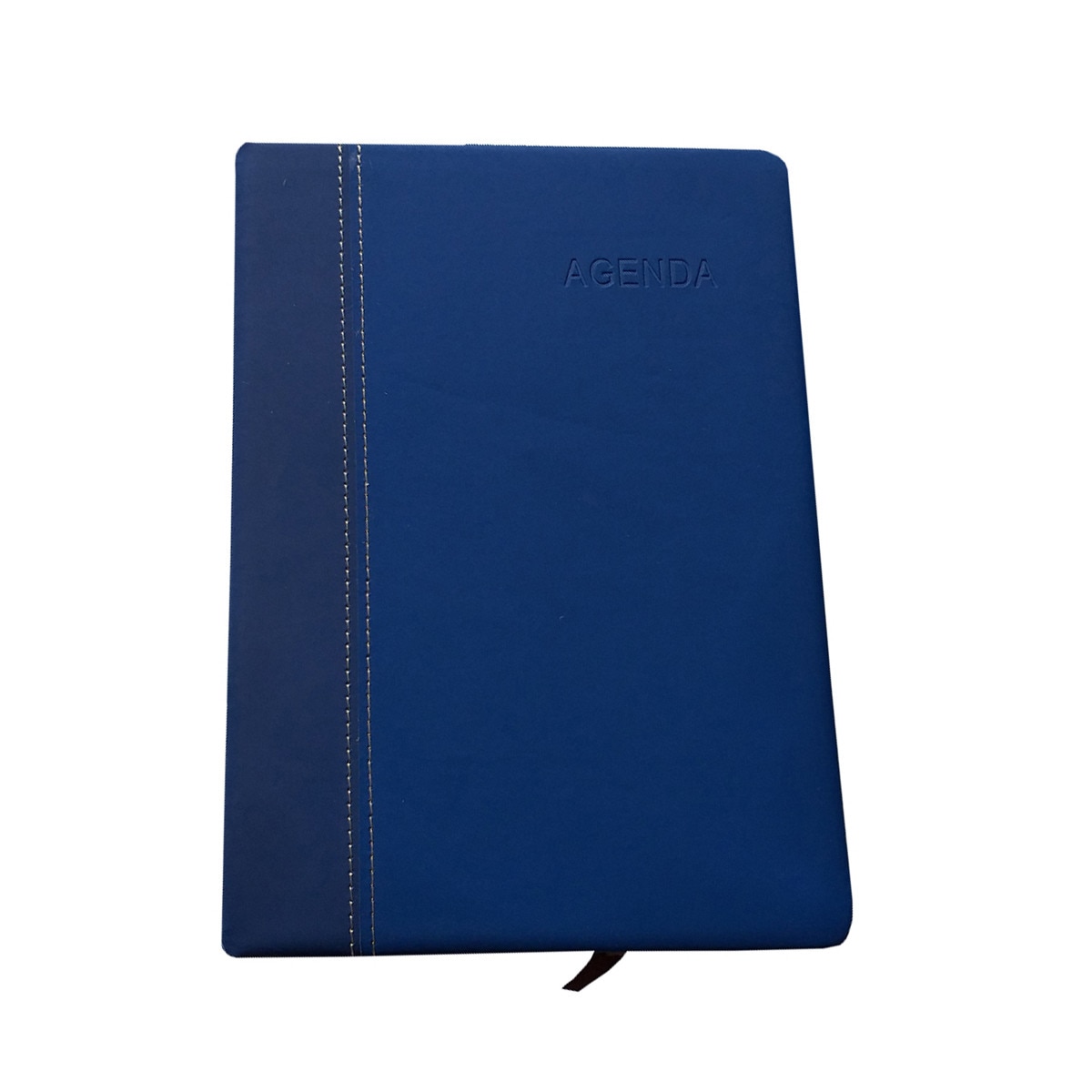 Agenda nedatata A5, hartie Ivory, coperta piele ecologica albastra doua ...