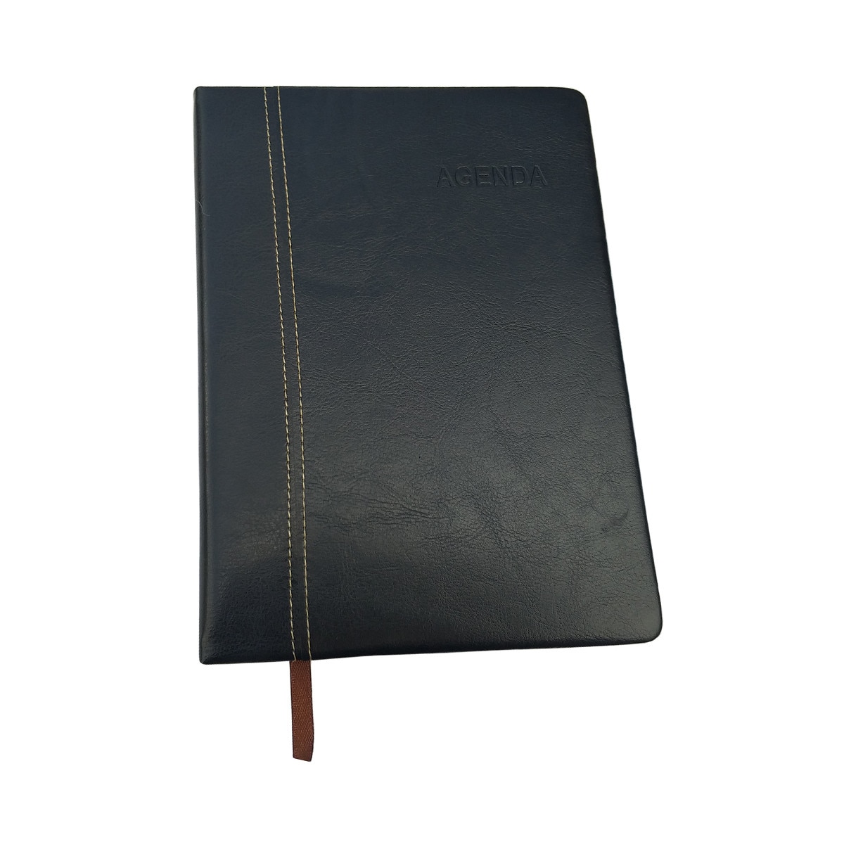 Agenda nedatata A5, hartie Ivory, coperta piele ecologica neagra doua ...