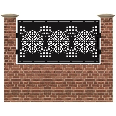Panou de gard mic din tabla debitata cu plasma BOUQUET 990x1940 mm ...