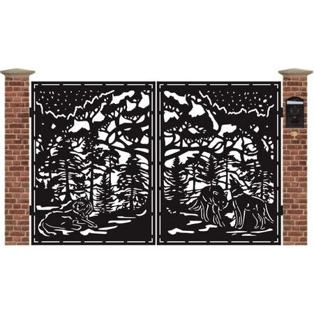 Poarta acces auto mica din tabla debitata cu plasma CANVAS 3000x1940 mm ...