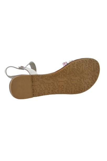 Sandale dama, piele naturala, Pink Angel, alb/roz neon 40 - eMAG.ro