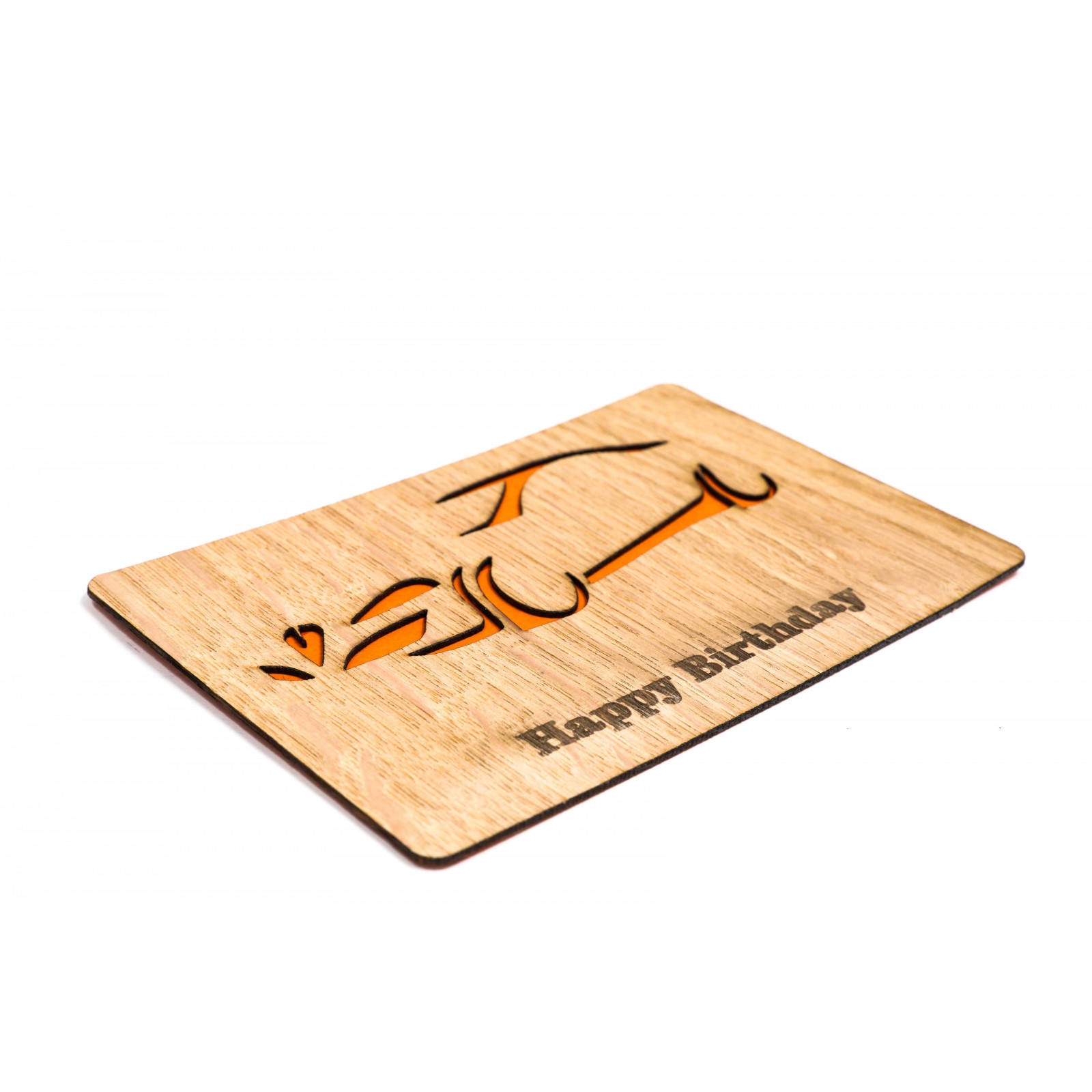 Персонализирана дървена картичка, модел с автомобил - eMAG.bg