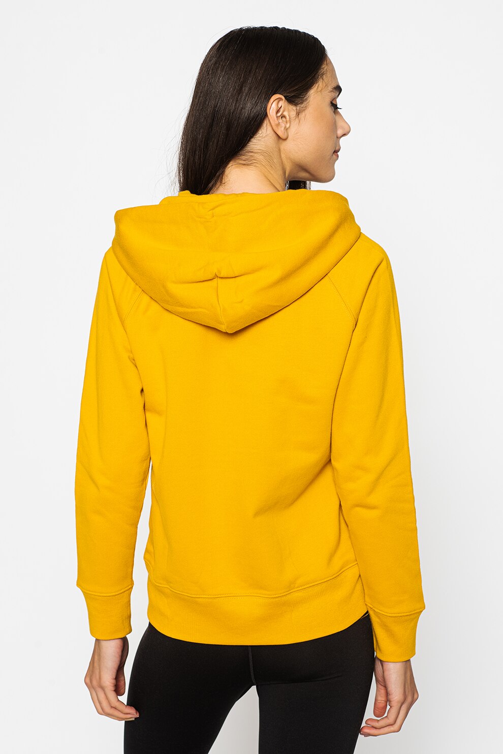 GAP, Худи с цип и пришито лого, Шафраново жълто, XS - eMAG.bg