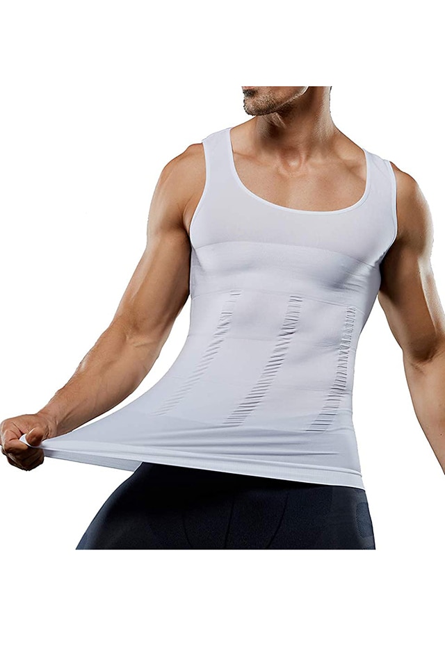 Maiou modelator SIKS® pentru barbati, de slabit, alb, marimea M - eMAG.ro