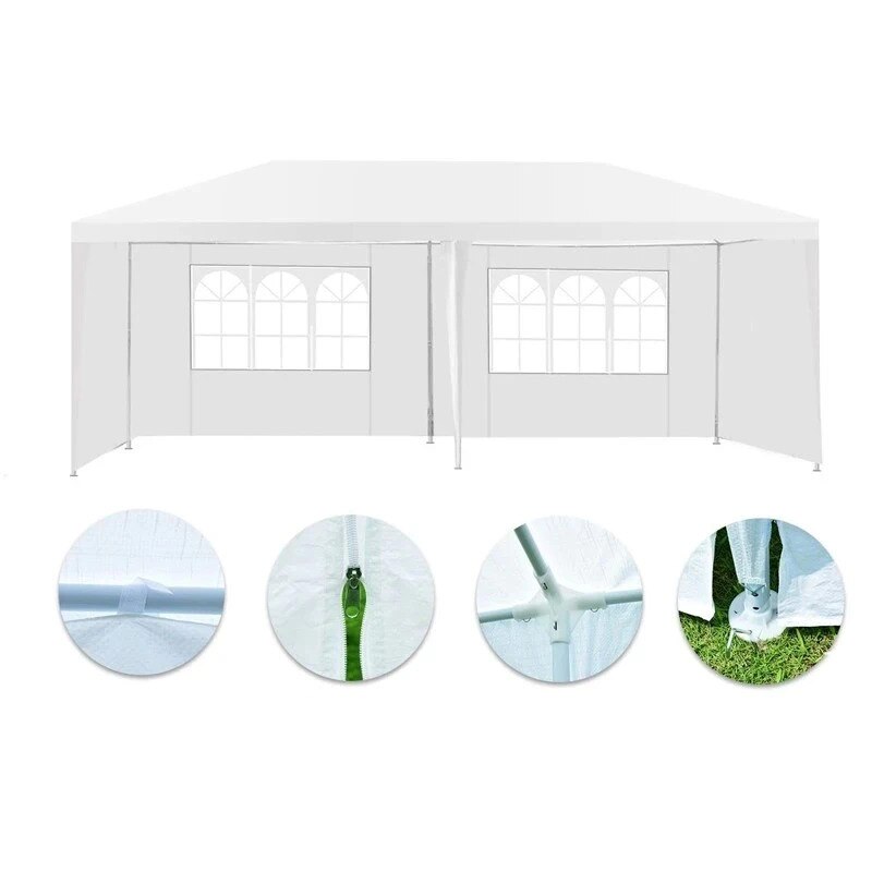 Cort gradina 3x6 m, cadru din otel PROCART, impermeabil, ferestre ...