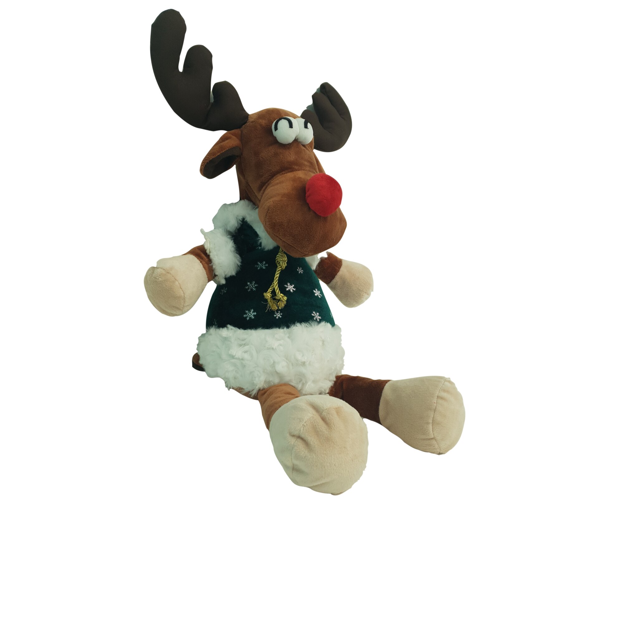 Ren de plus, cu jacheta verde de Craciun, AMEK, 45 CM - eMAG.ro