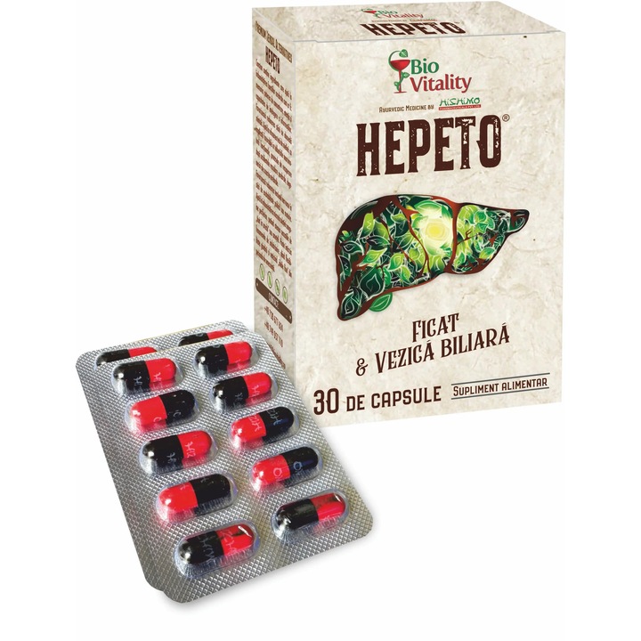 Supliment alimentar Hepeto Capsule BioVitality, Ficat & Vezică biliară ...