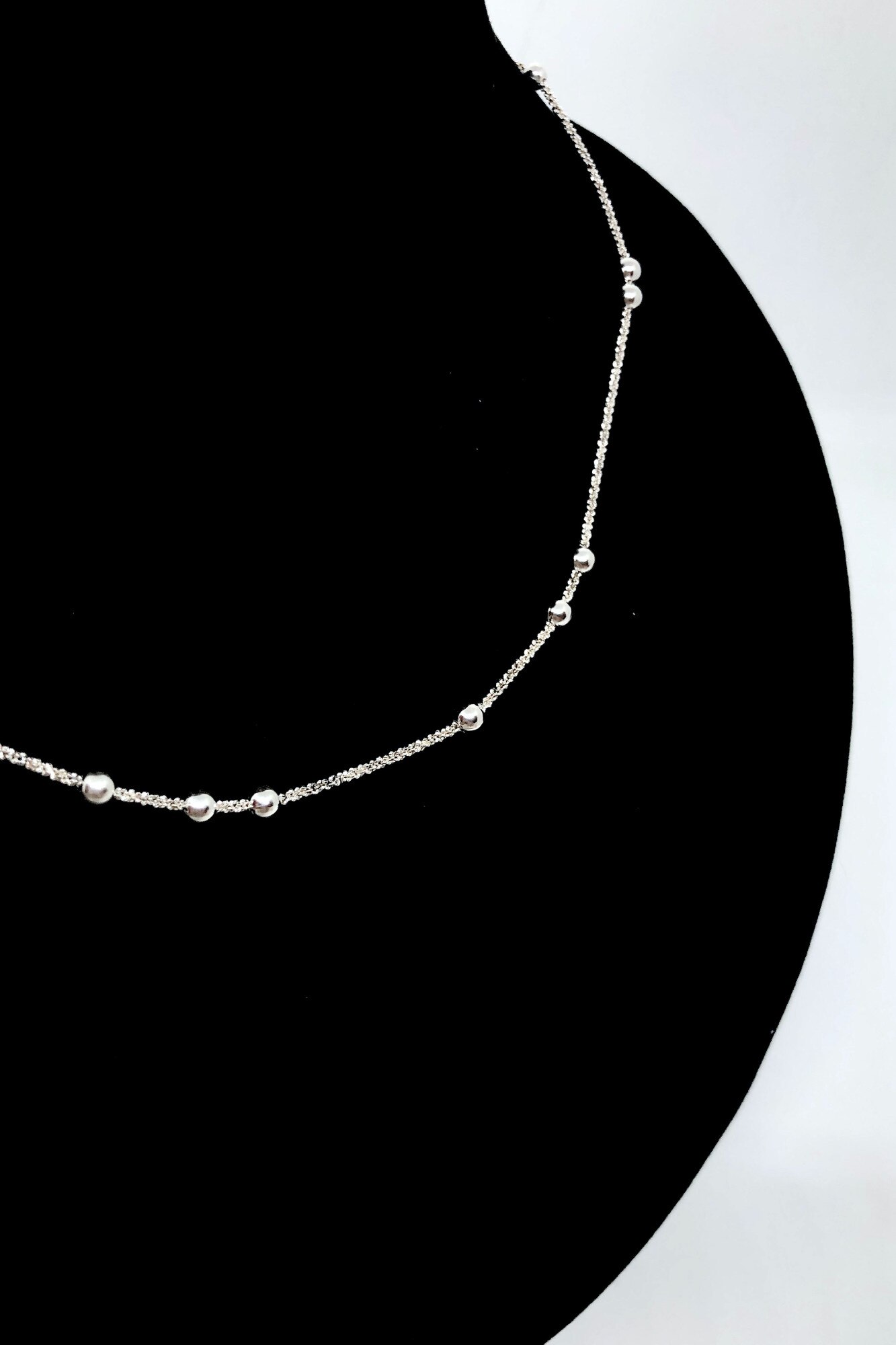 Colier din argint de 925, simplu cu bile pline - eMAG.ro
