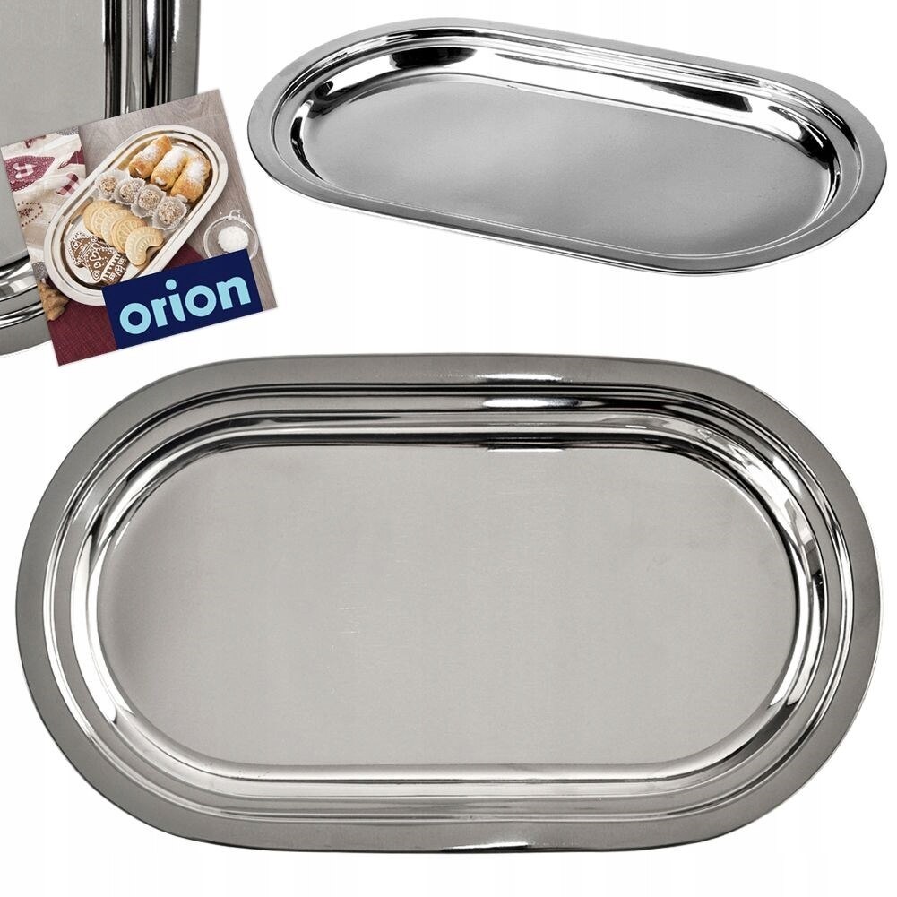Tava Servire, Orion, Ovala, Inox, 33 x 19 cm, Inox, Argintiu - eMAG.ro