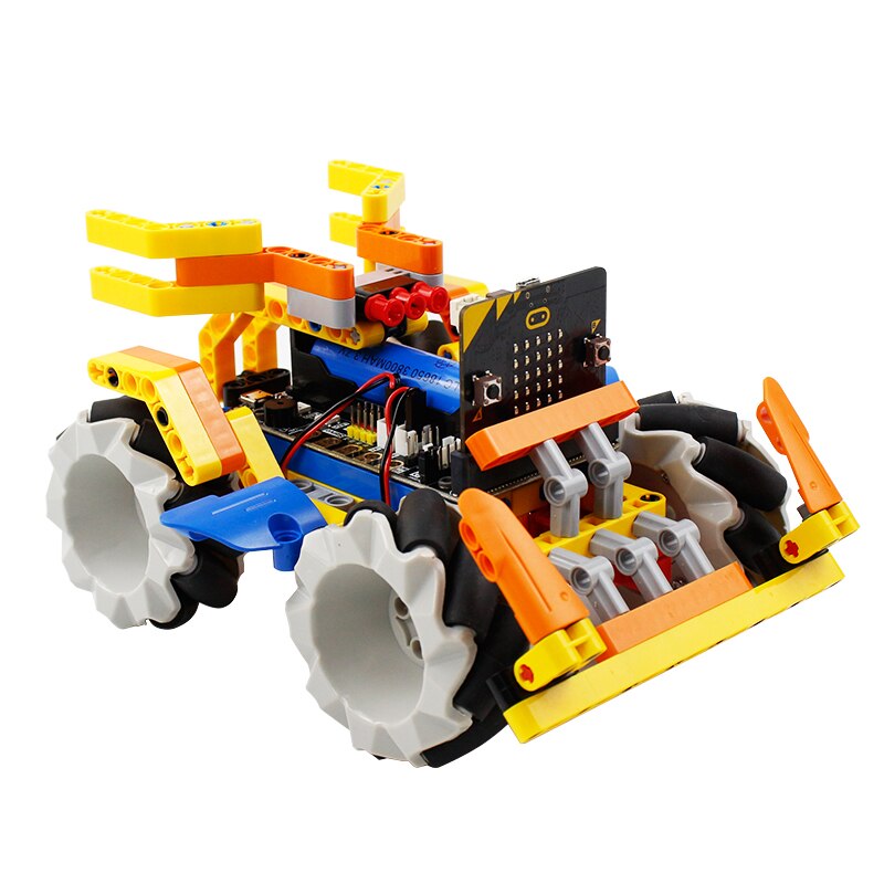 Kit robot Omnibit, cu roti Mecanum, cu placa de baza MicroBit V2 - eMAG.ro