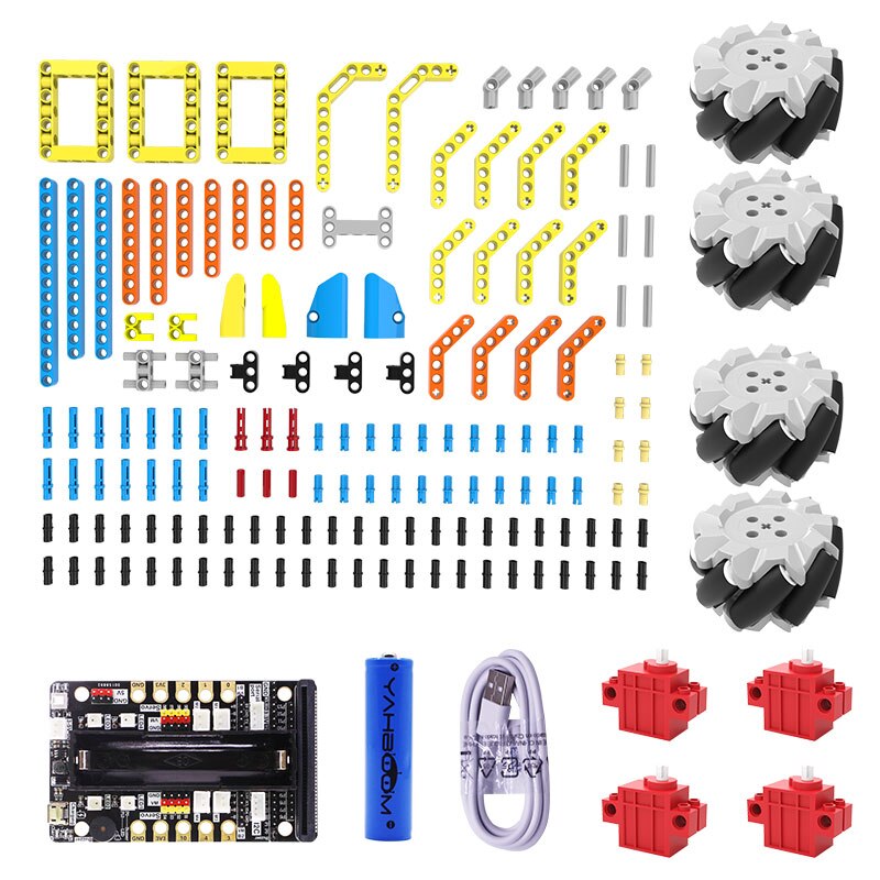 Kit robot Omnibit, cu roti Mecanum, cu placa de baza MicroBit V2 - eMAG.ro