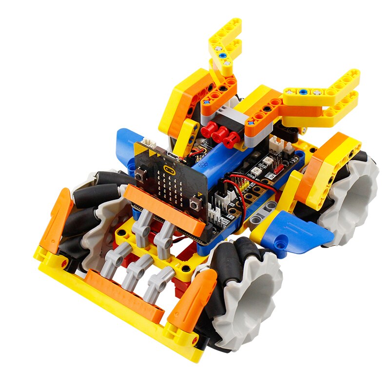 Kit robot Omnibit, cu roti Mecanum, cu placa de baza MicroBit V2 - eMAG.ro