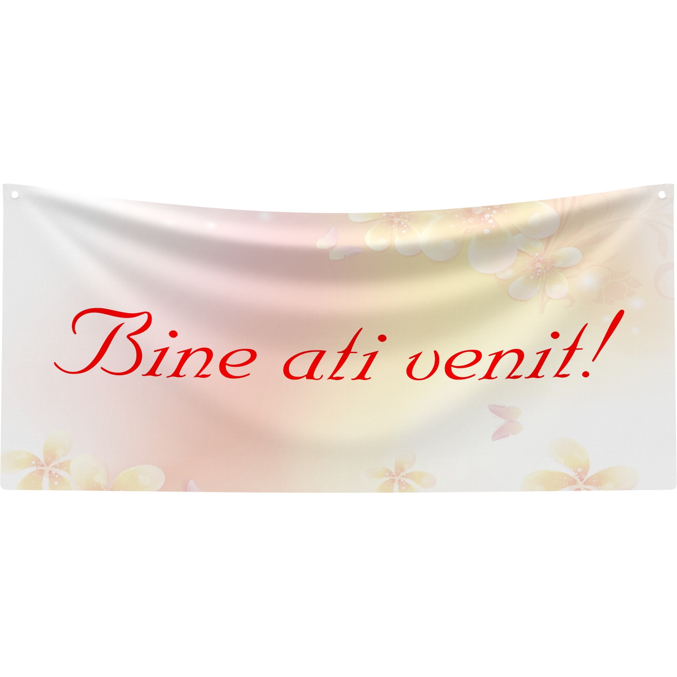 "Welcome" banner virágokkal és pillangókkal, 75x150 cm - eMAG.hu