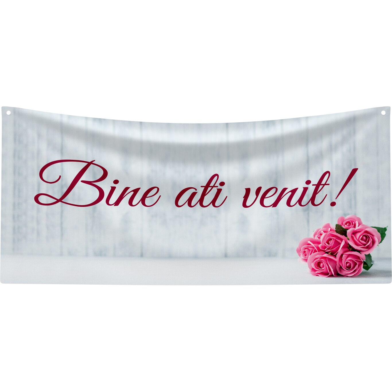 Banner "Bine ati venit" model cu buchet de flori 60 x 120 cm - eMAG.ro