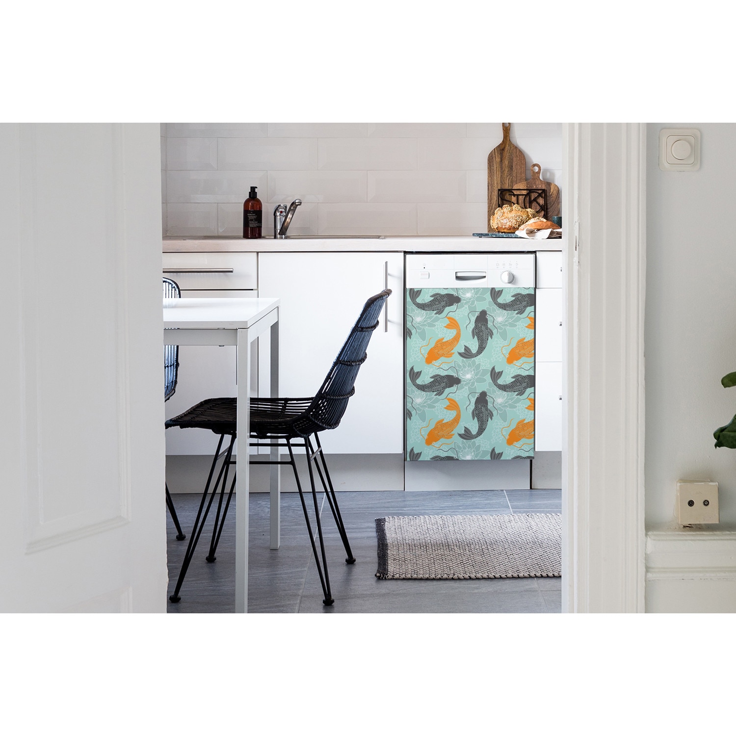 Magnet decorativ, Dreptunghi, Crap Chinezesc, Albastru, 45x70 cm ...