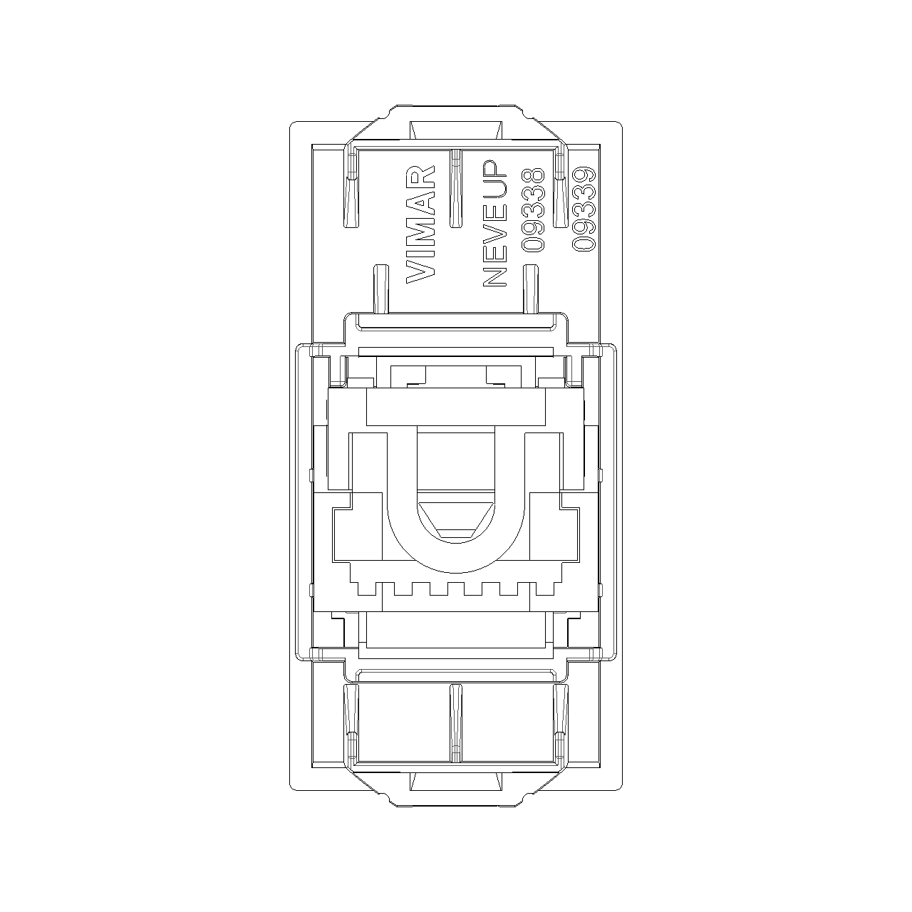 UTP aljzat, RJ45, CAT5E, 1 modul, Vimar, NEVE, matt korom, 09338.9.CM ...