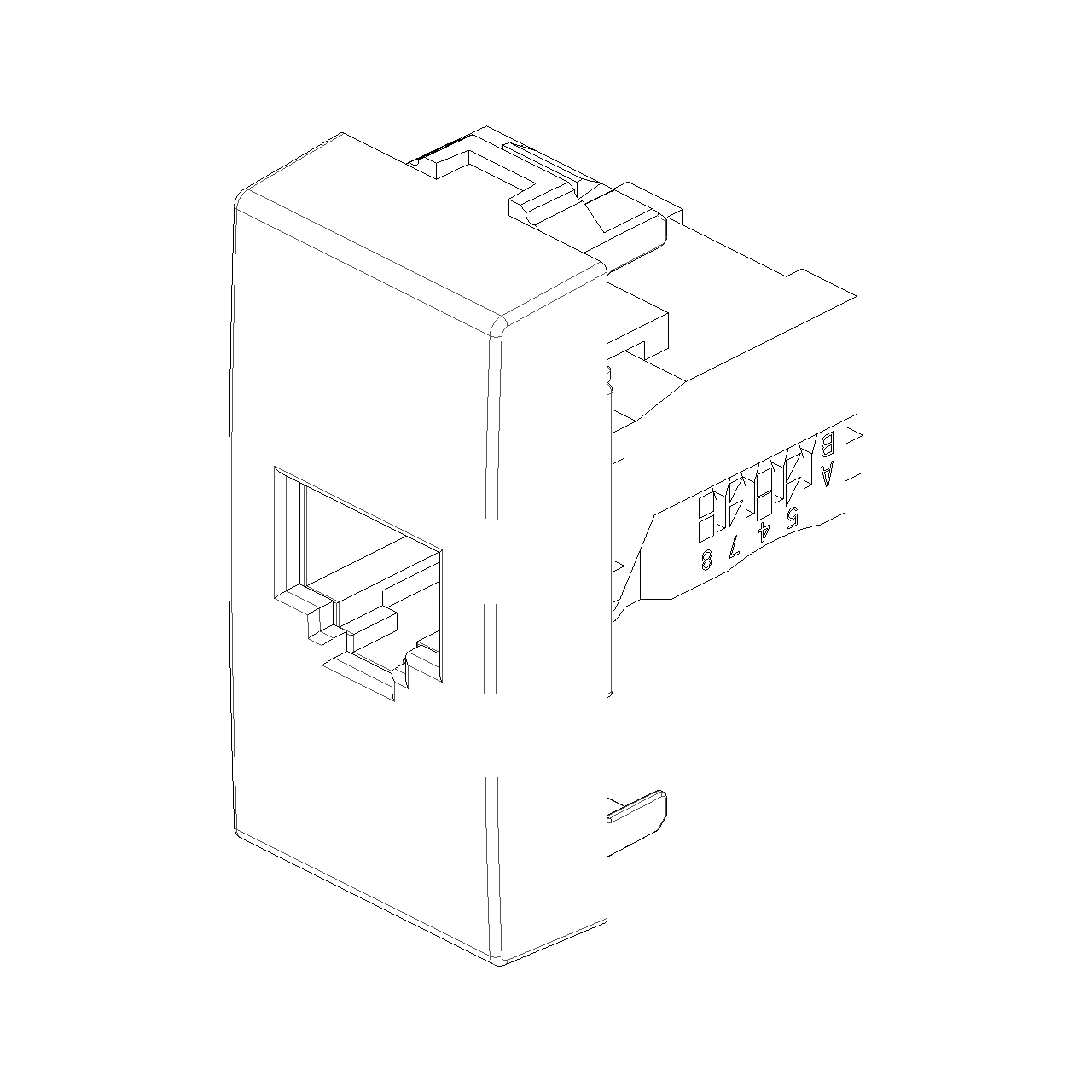 UTP aljzat, RJ45, CAT5E, 1 modul, Vimar, NEVE, matt korom, 09338.9.CM ...