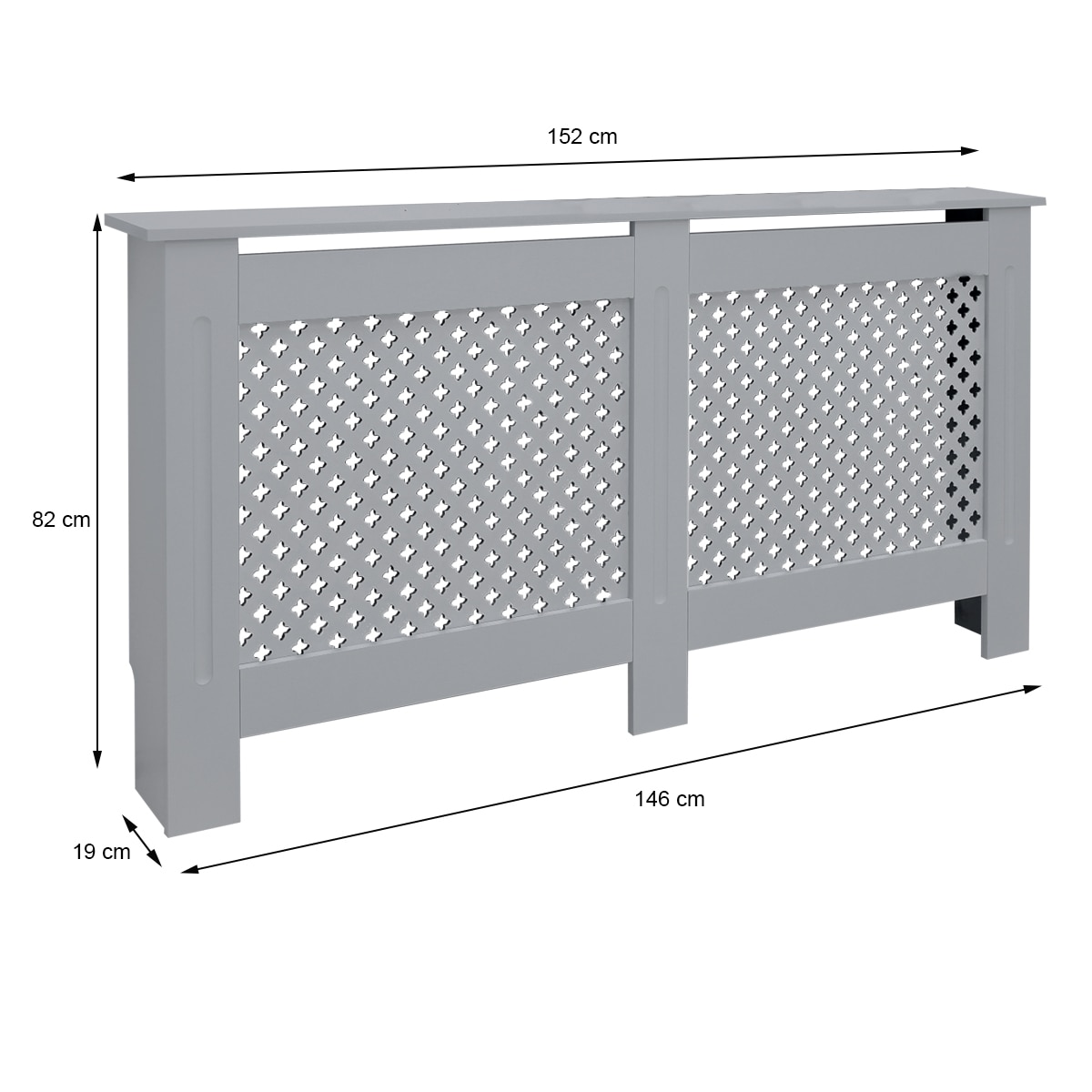 Masca pentru calorifer/radiator, ML-Design, MDF, 152x19x82 cm, gri ...