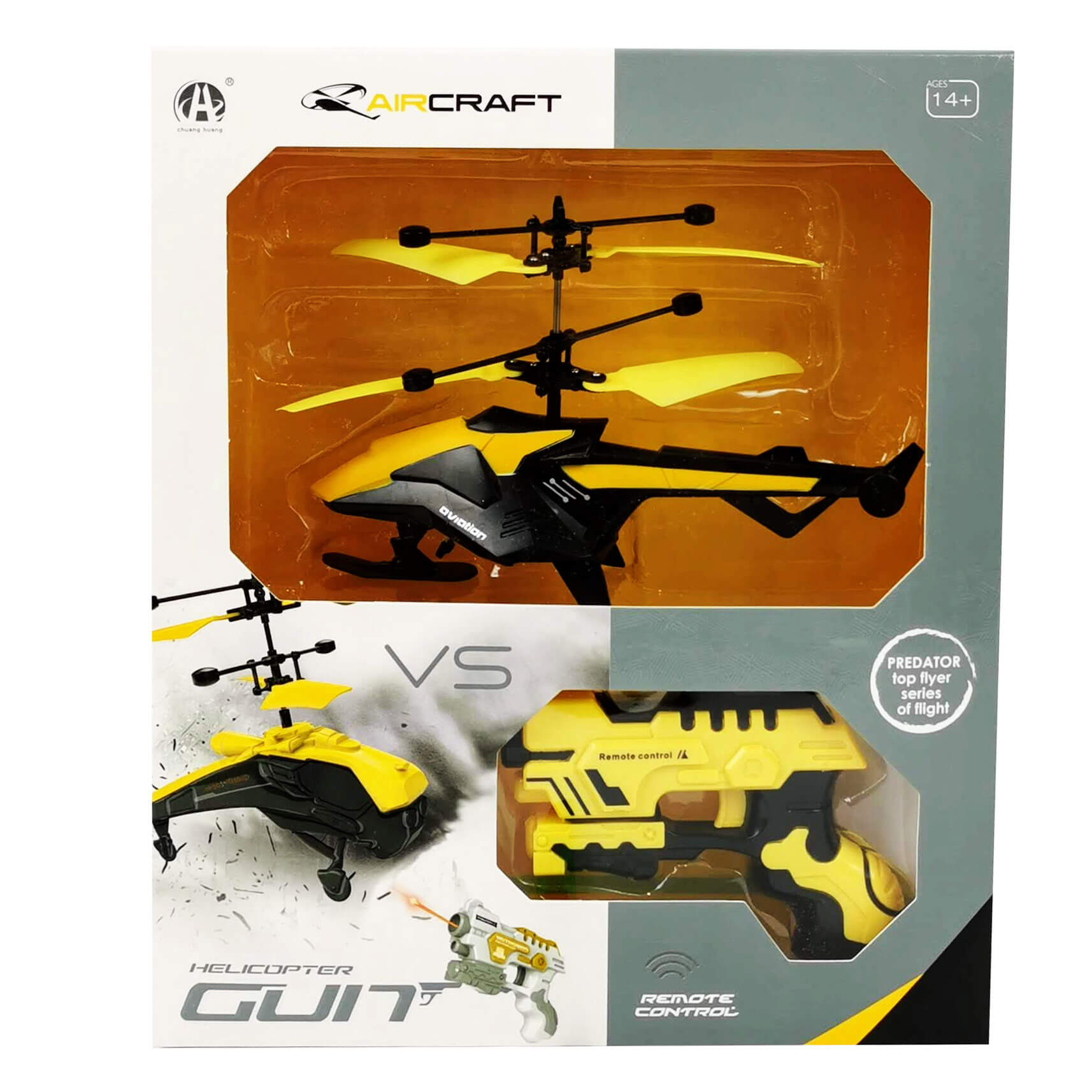 Elicopter cu telecomanda si senzori de proximitate, Atlas, Negru/Galben ...