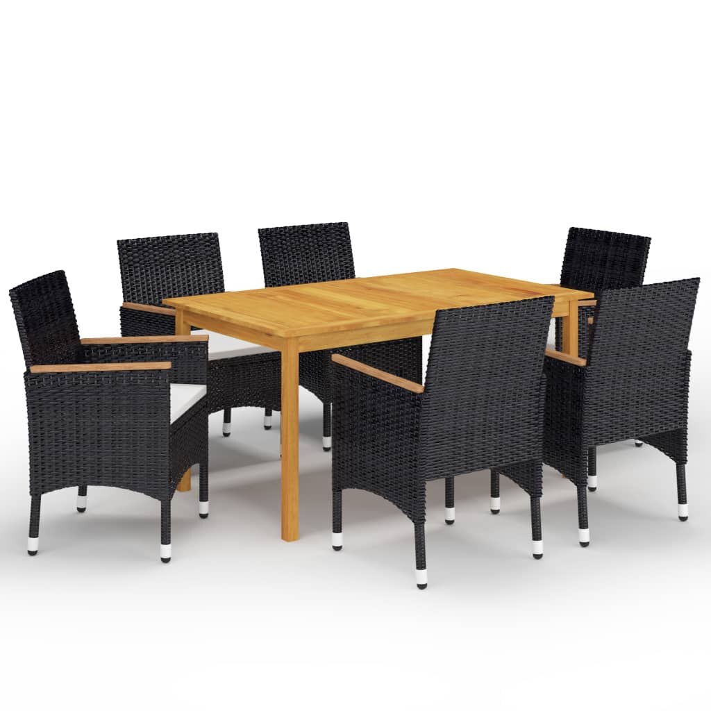 Set mobilier de gradina vidaXL, 7 piese, negru, 54.44 kg - eMAG.ro