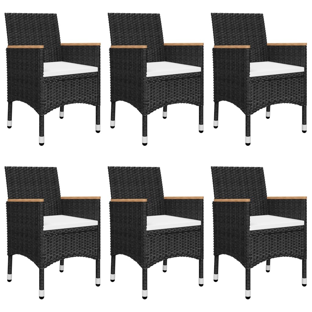 Set mobilier de gradina vidaXL, 7 piese, negru, 54.44 kg - eMAG.ro